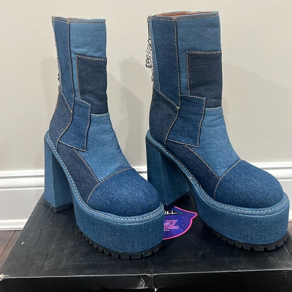Dolls Kill | Shoes | Dollskill Guess Whos Back Platform Boot Size Blue ...